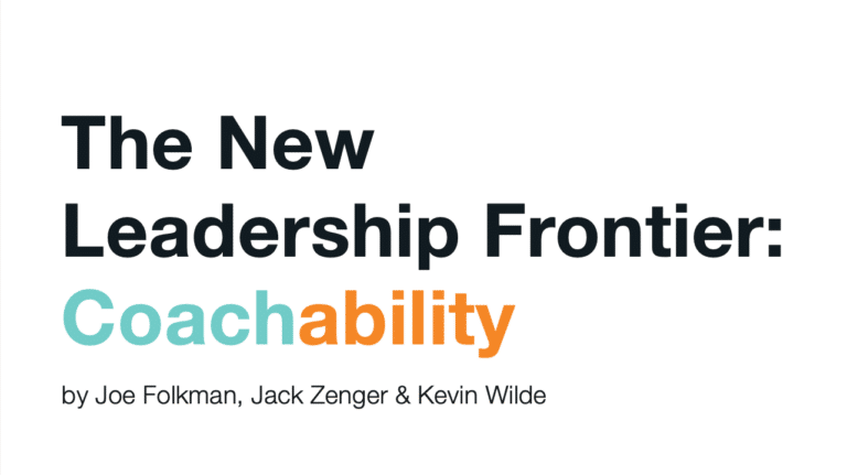 Coachability: The Ability to Be Coachable - ZENGER FOLKMAN